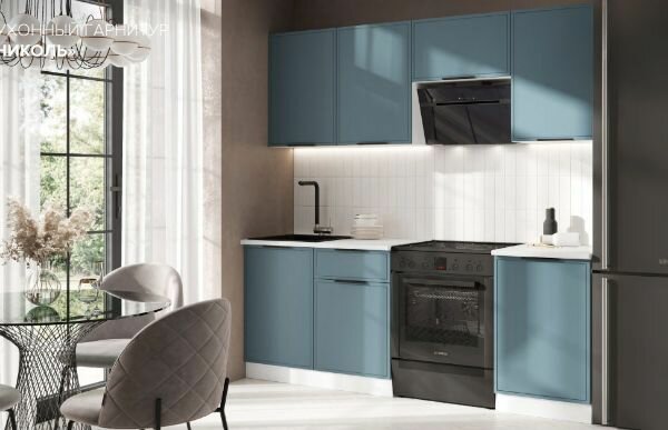 Гарнитур кухонный МиФ "Николь", МДФ, 210х210 см, выдвижные ящики