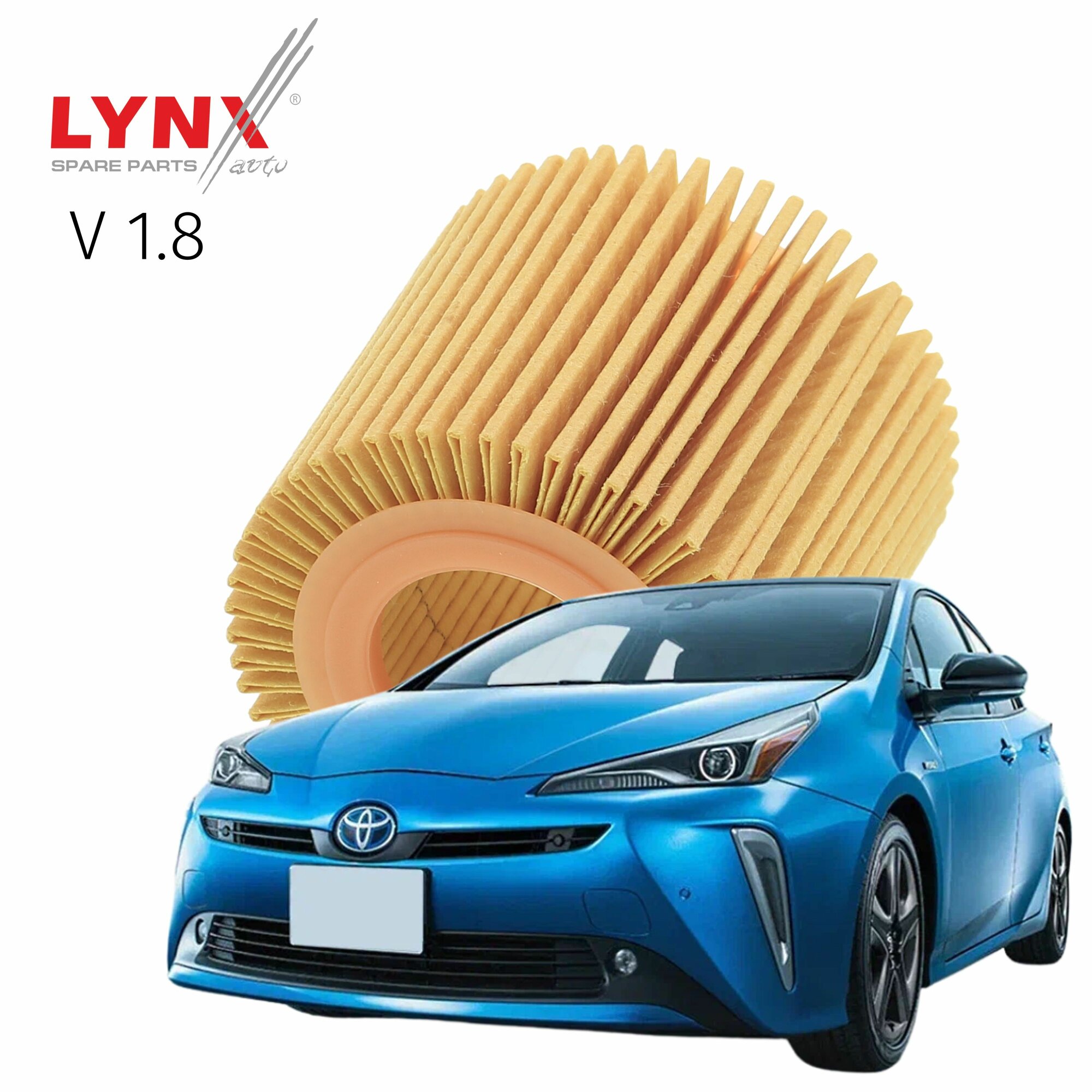 Фильтр масляный Toyota Prius (4) / Тойота Приус 2015 2016 2017 2018 2019 2020 2021 2022 V1.8 2ZR-FXE / 1шт LYNXauto