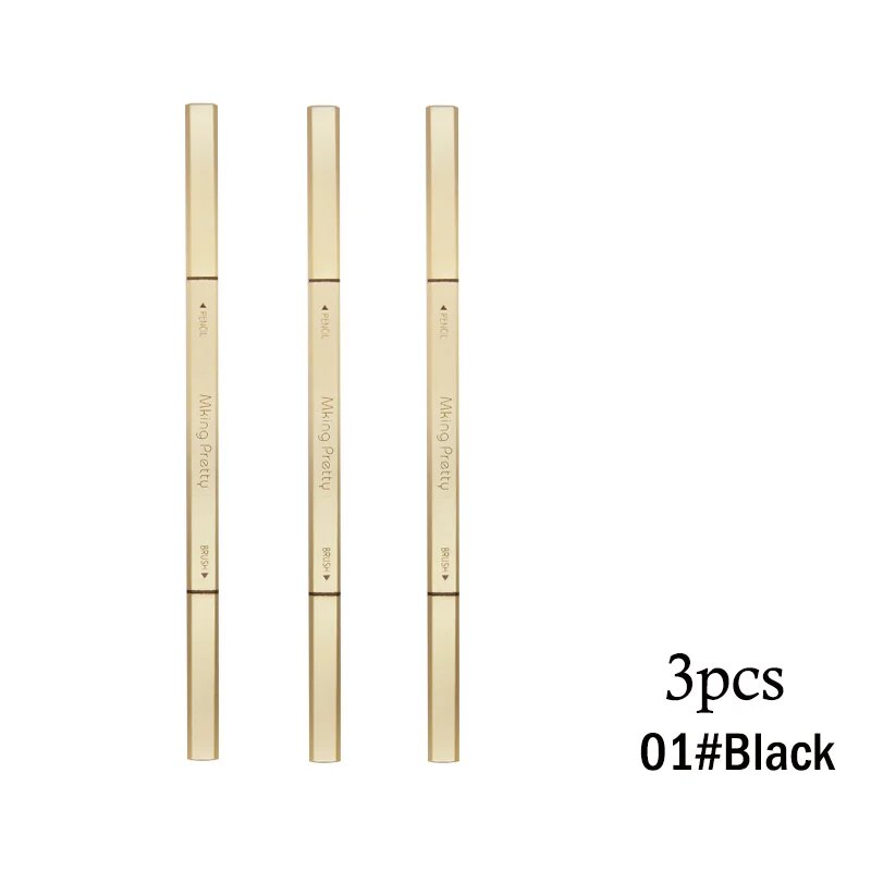 Ручка для бровей двойная, 01#Black, 3шт
