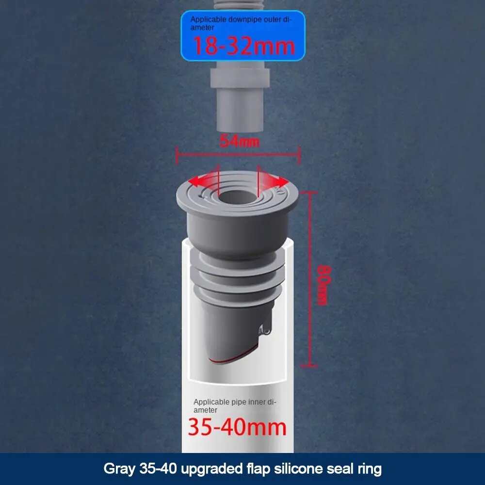 Герметизирующее кольцо для слива из силикона grey-35-40mm