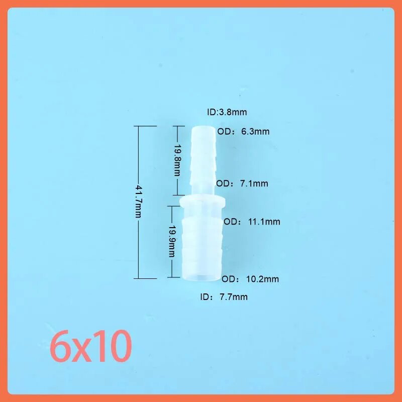 Пластиковый фитинг для трубы 3-12 мм 1 Pcs, 6x10