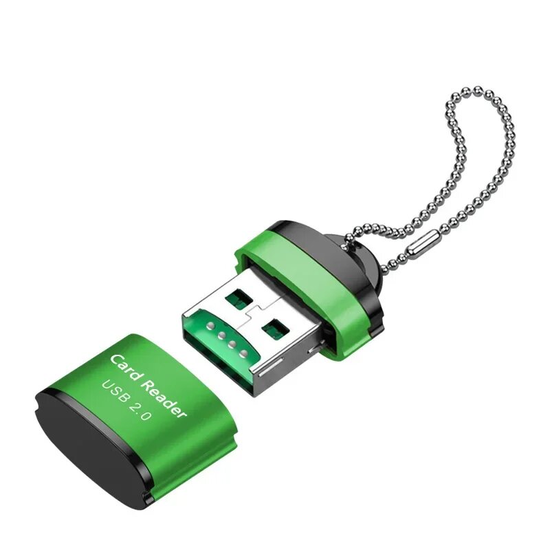 Для USB Micro SD/TF Card Reader USB 2.0 Мини-устройство чтения карт памяти мобильного телефона Green