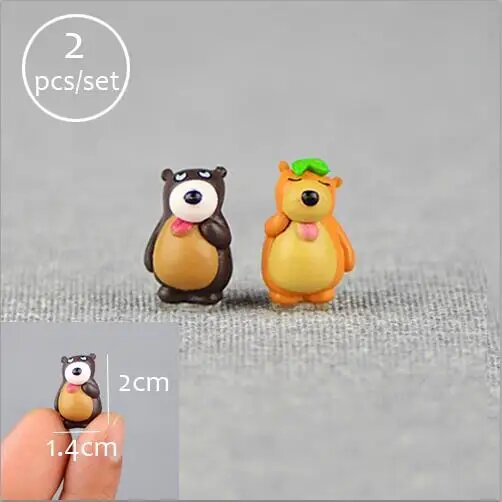 Мини-фигурки мишек для микропейзажа, 2 шт, коричневые