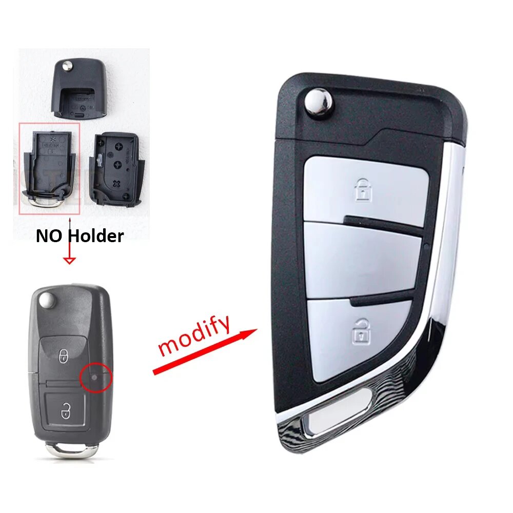 2 3-кнопочный обновленный автомобильный брелок для ключей, корпус для Volkswagen для upgrade-2BT -B