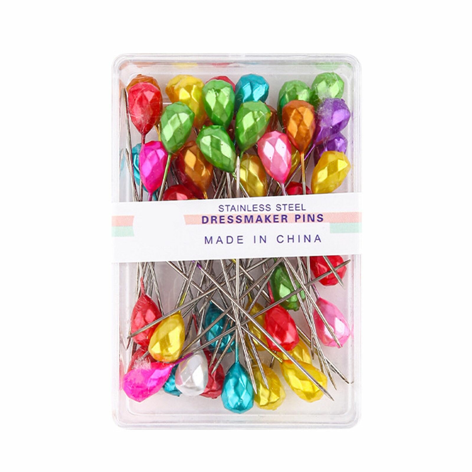 50 шт, булавка для шитья с коробкой хранения, 2 дюйма, цветные бусины квилтинга, длинные прямые швейные изделия, головка