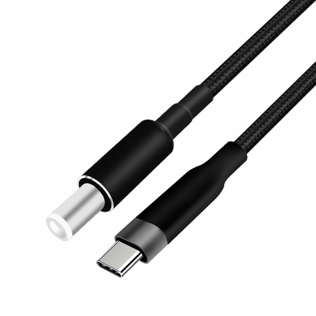 Кабель адаптера питания ноутбука USB C DC7,4x5,0 мм для ноутбуков, шнур 20 В, черный плетеный провод