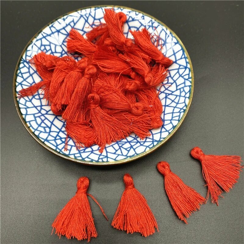 Красные хлопковые кисточки 30 мм, 30 шт, Color: 13