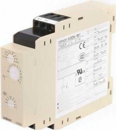 Реле OMRON H3DK-M1 24-240AC/DC времени 0,1с-1200ч SPDT 250ВAC/5А Uпит 24-240ВAC DIN 1 шт