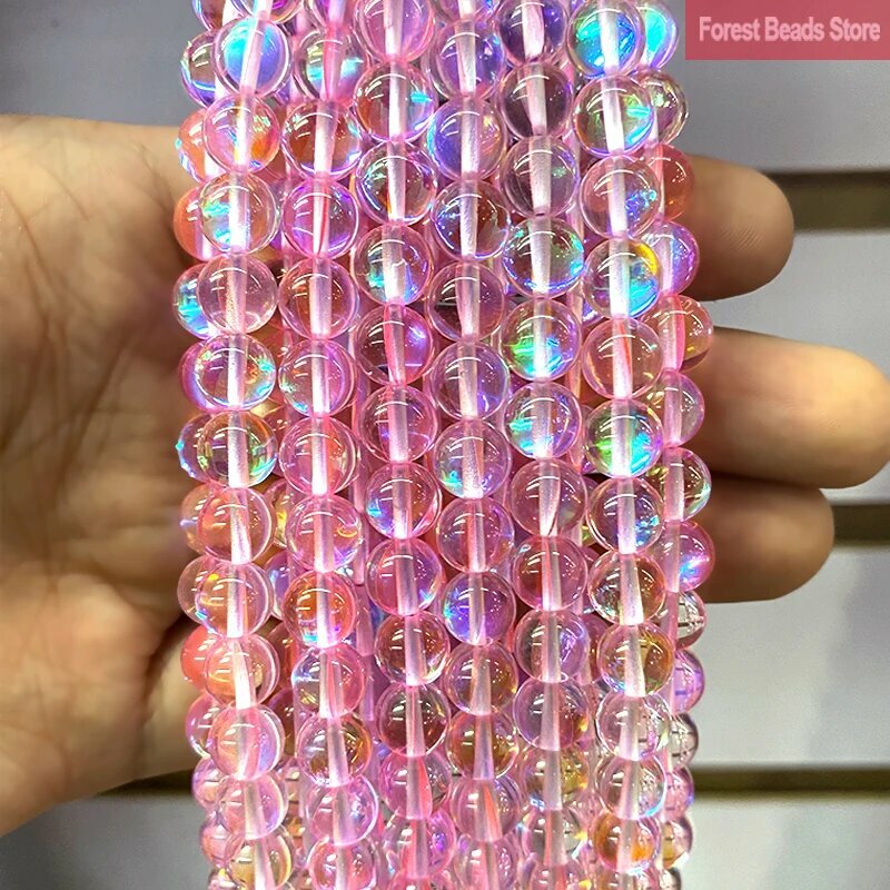 Розовые хрустальные бусины Лес Бусы 6/8/10/12 мм