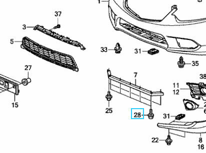 Болт, угол бампера (Оригинал)