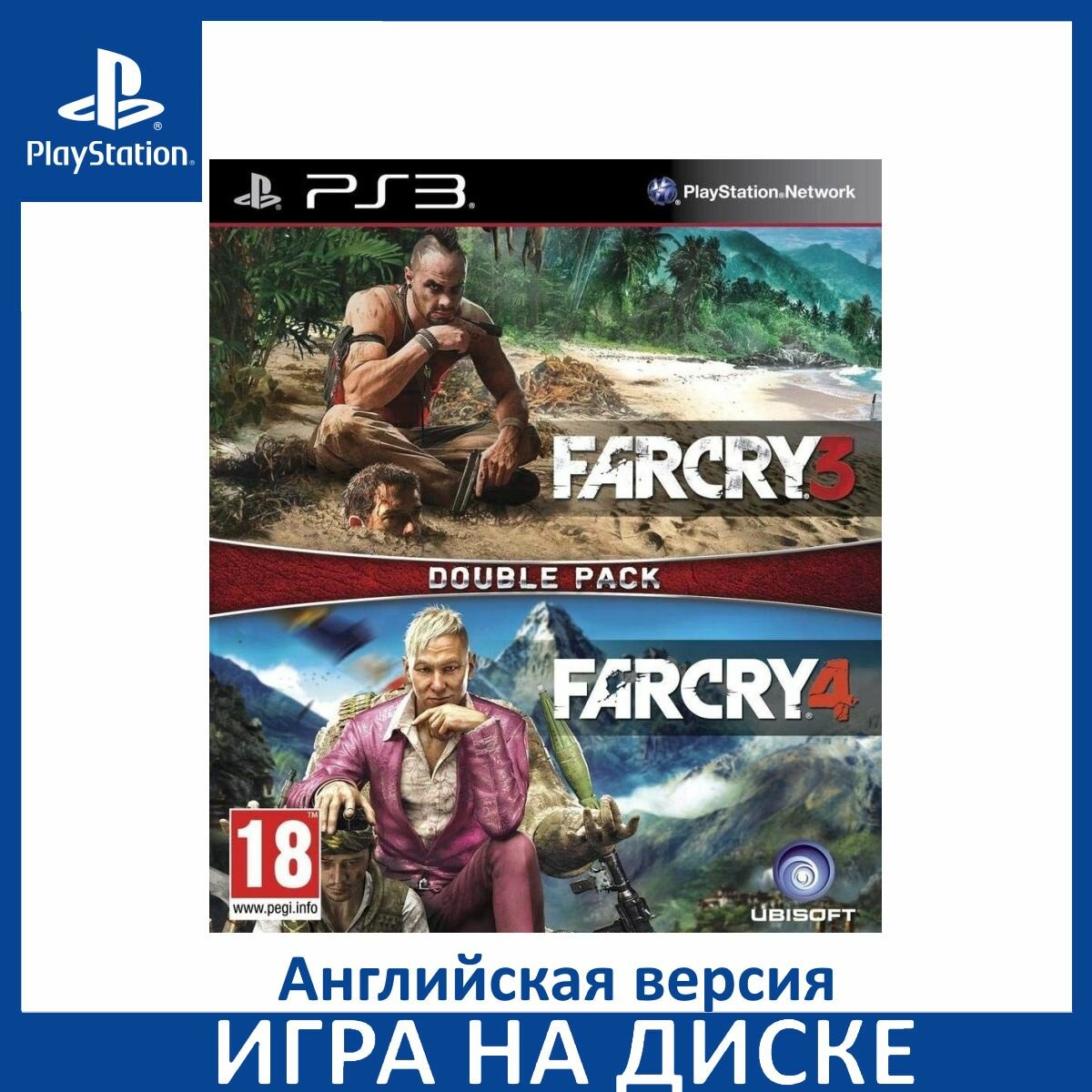 Игра Far Cry 3 + Far Cry 4 PS3 Диск на PlayStation 3 Английская версия
