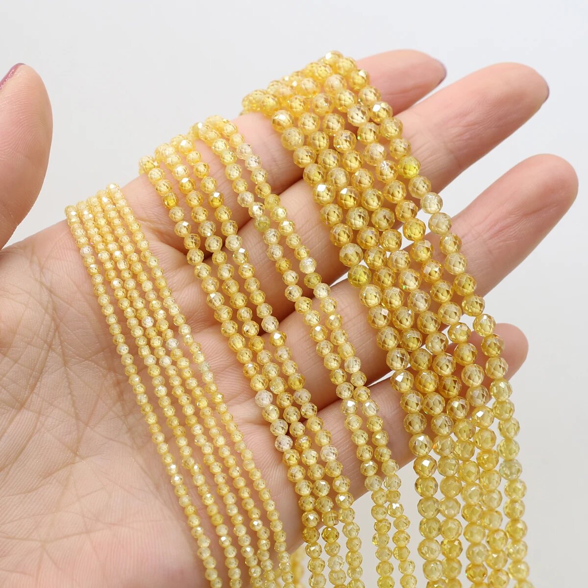 Натуральные каменные бусины, циркон, 2/3/4 мм, для украшений 2mm, Yellow Zircon