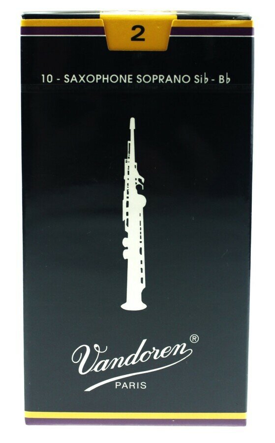 Трости для сопрано-саксофона Sib - Bb размера 2 (10 шт.), SR202, Traditional (Classic), Vandoren, Франция
