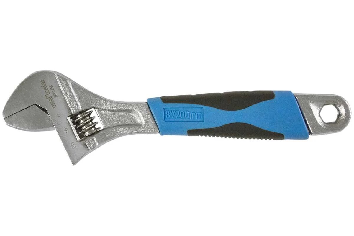 Промлайн разводной гаечный ключ 200 мм Cr-V, губки 29 мм, рукоятки PL01502018_z022