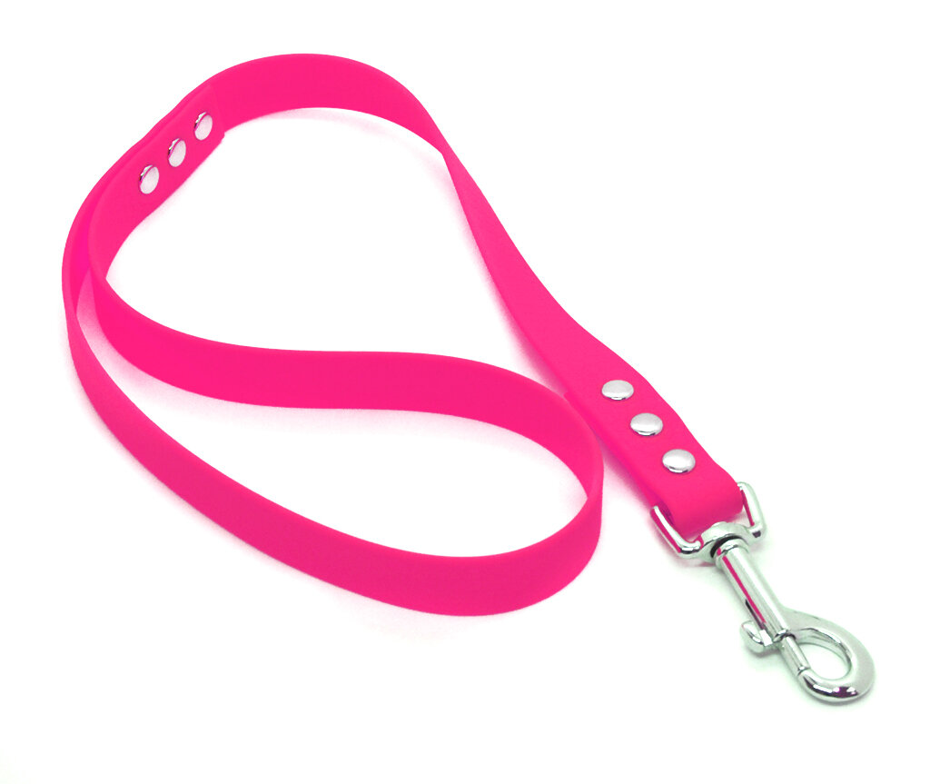 Поводок водилка "Woofy"- 50 см, ширина 16 мм, поводок из биотана короткий для собак, розовый