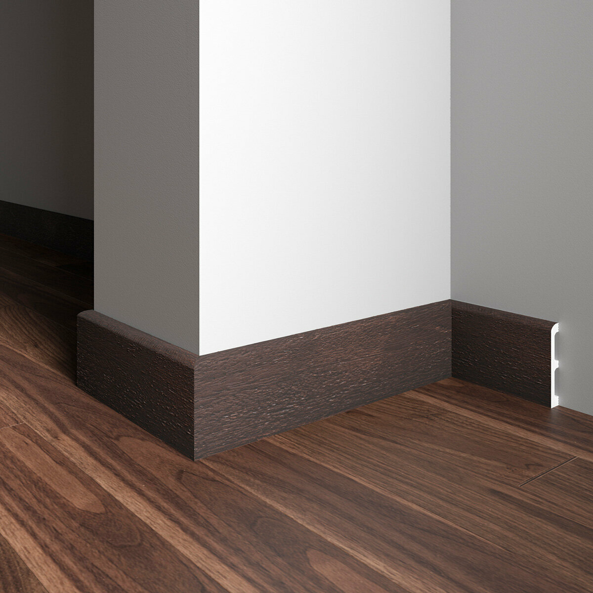 Плинтус дюрополимер напольный Decor-Dizayn (Декор-Дизайн), 80x13x2400 мм, DD706-93SH венге