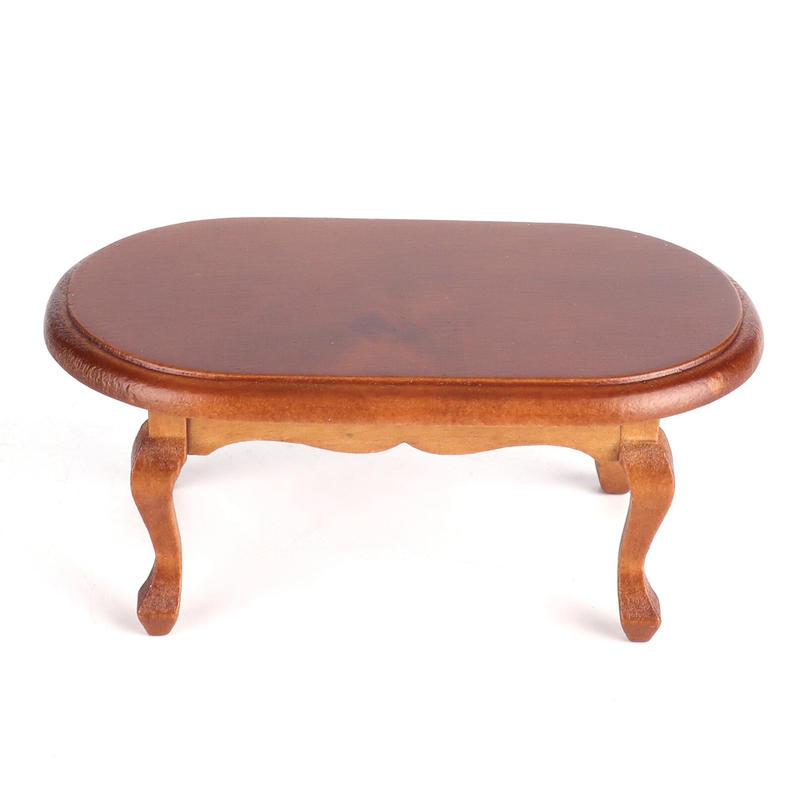 Миниатюрный столик для кукольного домика в европейском стиле ретро, небольшой, изысканный, с приятной текстурой, масштаб 1:12, миниатюрная мебель для кукольного домика, украшение для детей, цвет орех.