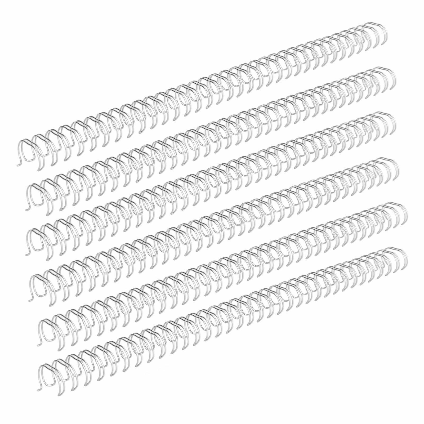 100 шт. Спиральные переплетные катушки 34 петли 3:1 шаг A4 бумага двойные проволочные переплетные спирали 120 листов 14.3мм диаметр серебро