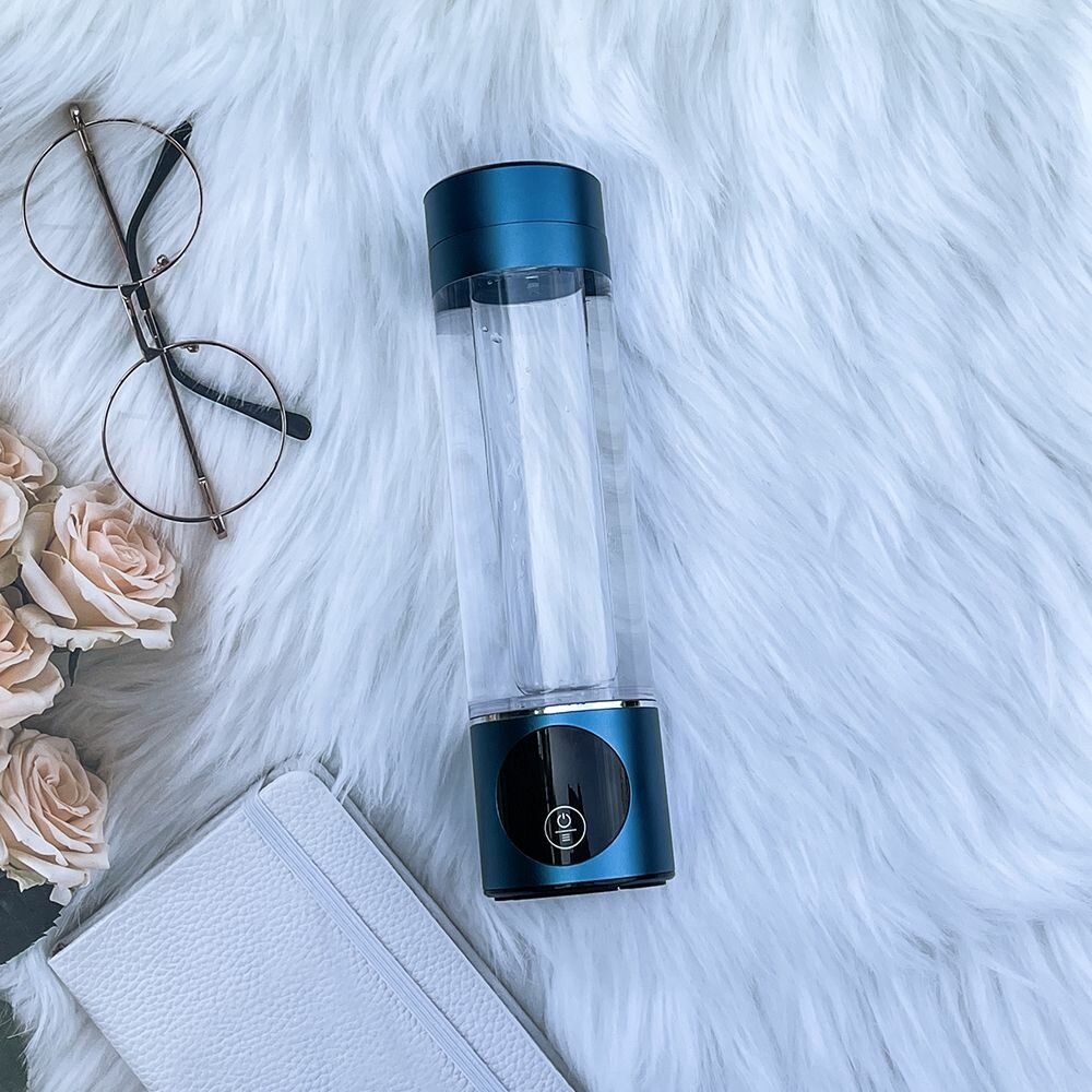 Бутылка для генератора водородной воды Bluevida DuPont SPE + PEM, двухкамерный чайник, чашка-ионизатор + устройство для ингаляции H2 + PPB и дисплей времени