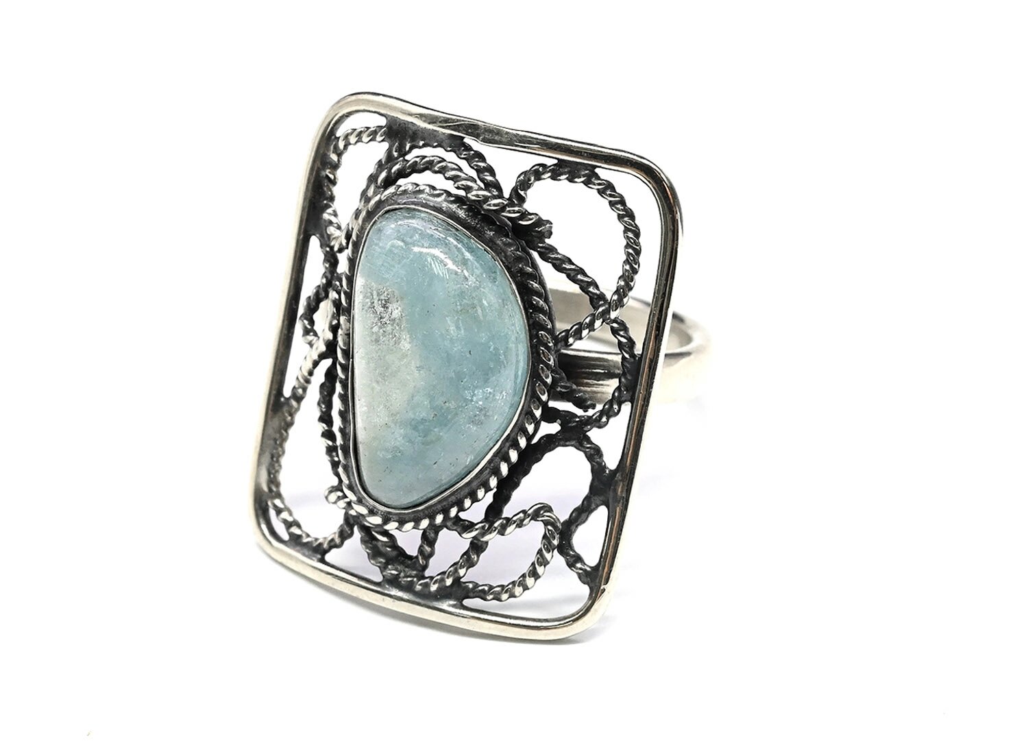 Кольцо, аквамарин