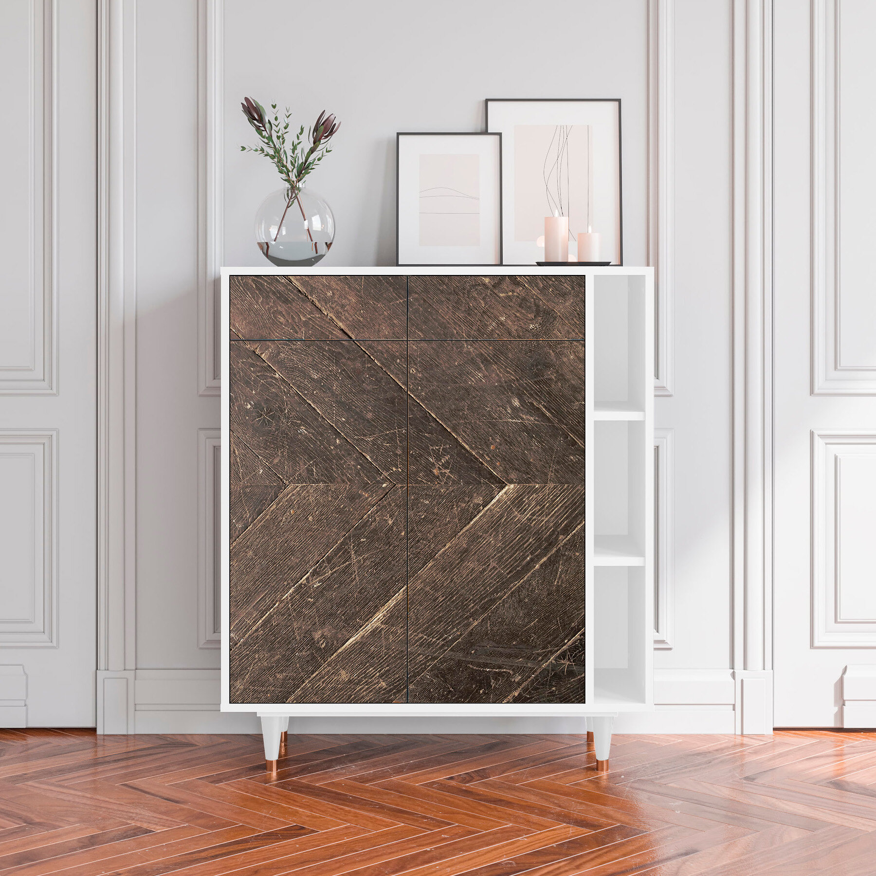 Комод - STORYZ - BS6 Wise Tree, Размер - 94 x 110 x 41 см, Цвет корпуса - , Белый