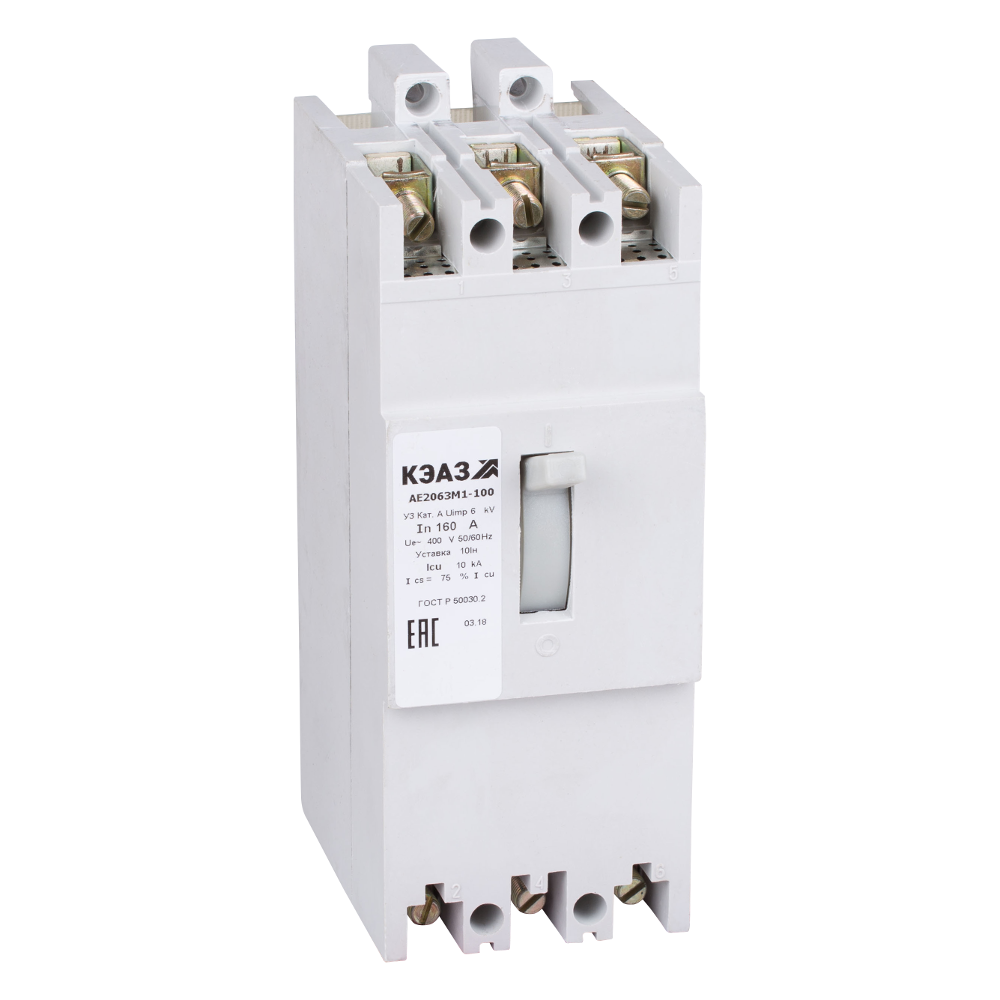 КЭАЗ Выключатель автоматический АЕ2063М1-100-160А-10Iн-400AC-У3, 104527
