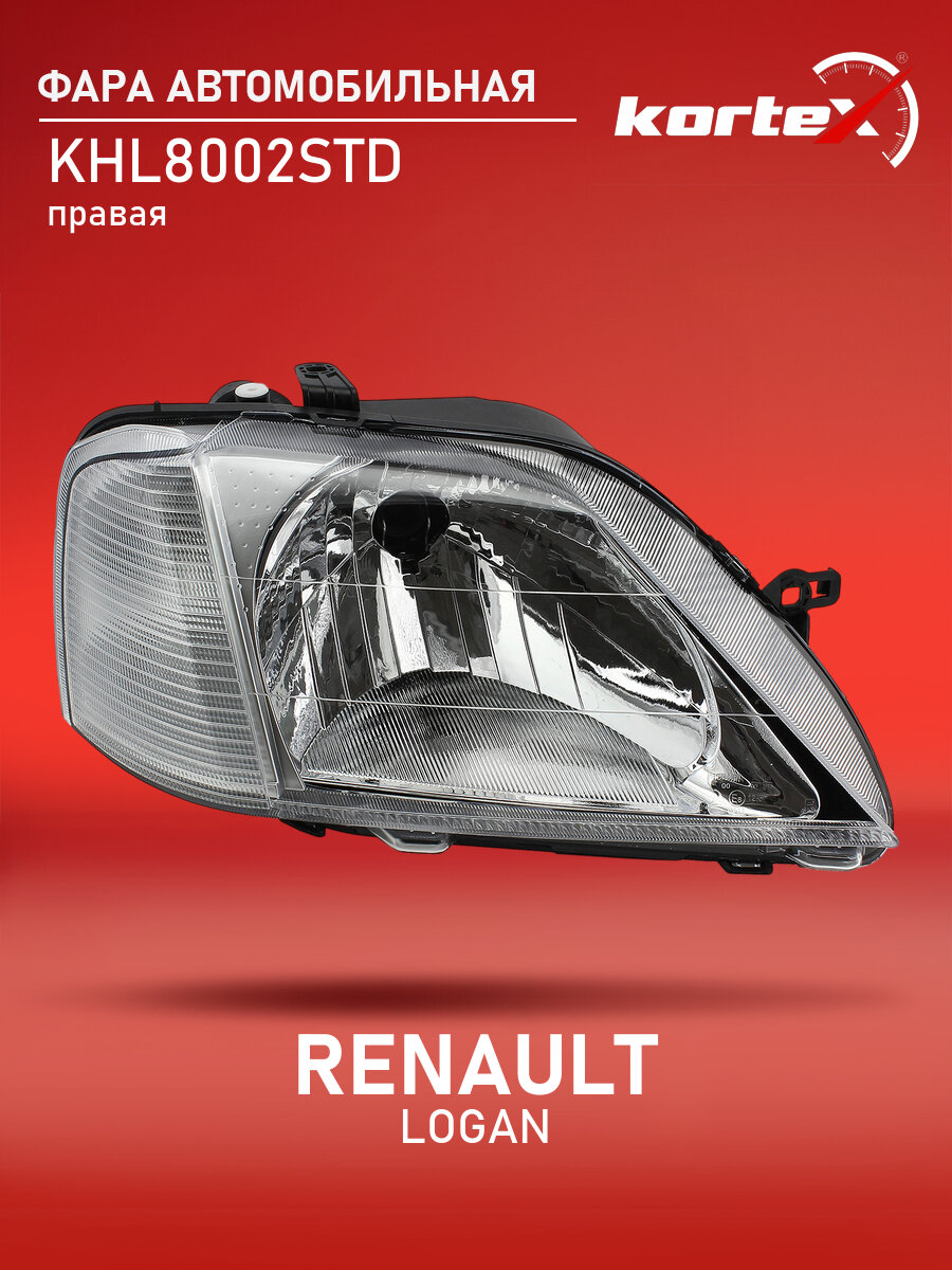 Фара правая под корректор Рено Логан, Дача Логан KHL8002, 6001546789