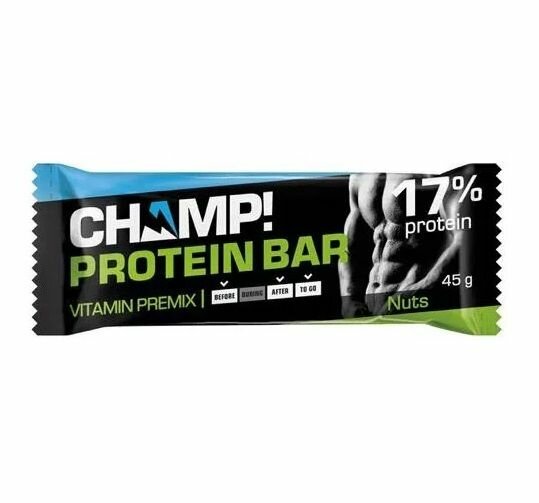 Champ Батончик протеиновый, Ореховый, 45 г, 1 шт