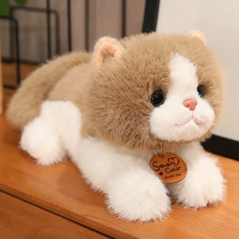 Мягкая игрушка Toy-Geroy "Котенок", искусственный мех, 26 см, светло-коричневая