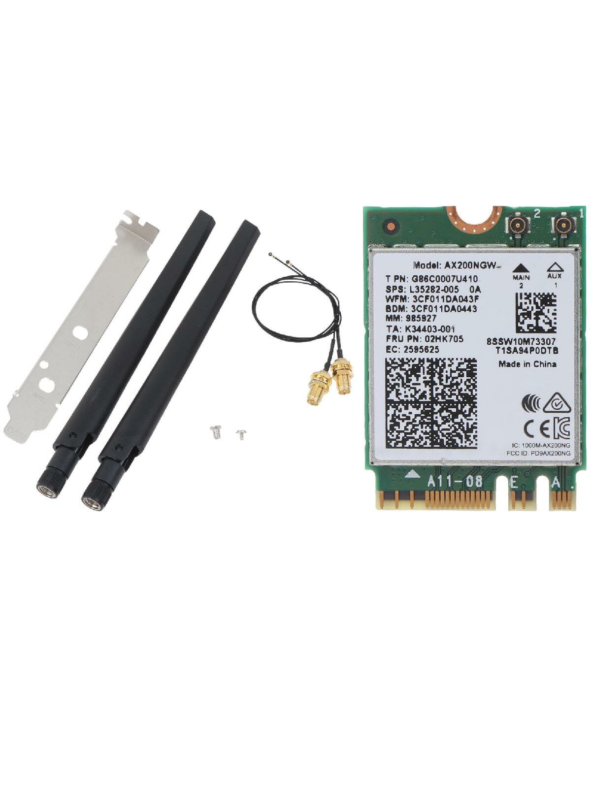 Dual Band for Intel AX200NGW Wireless Network Card 2.4G/5G WiFi 6 AX200 for M.2 ngff Desktop WLAN WiFi BT5.1 with Anten