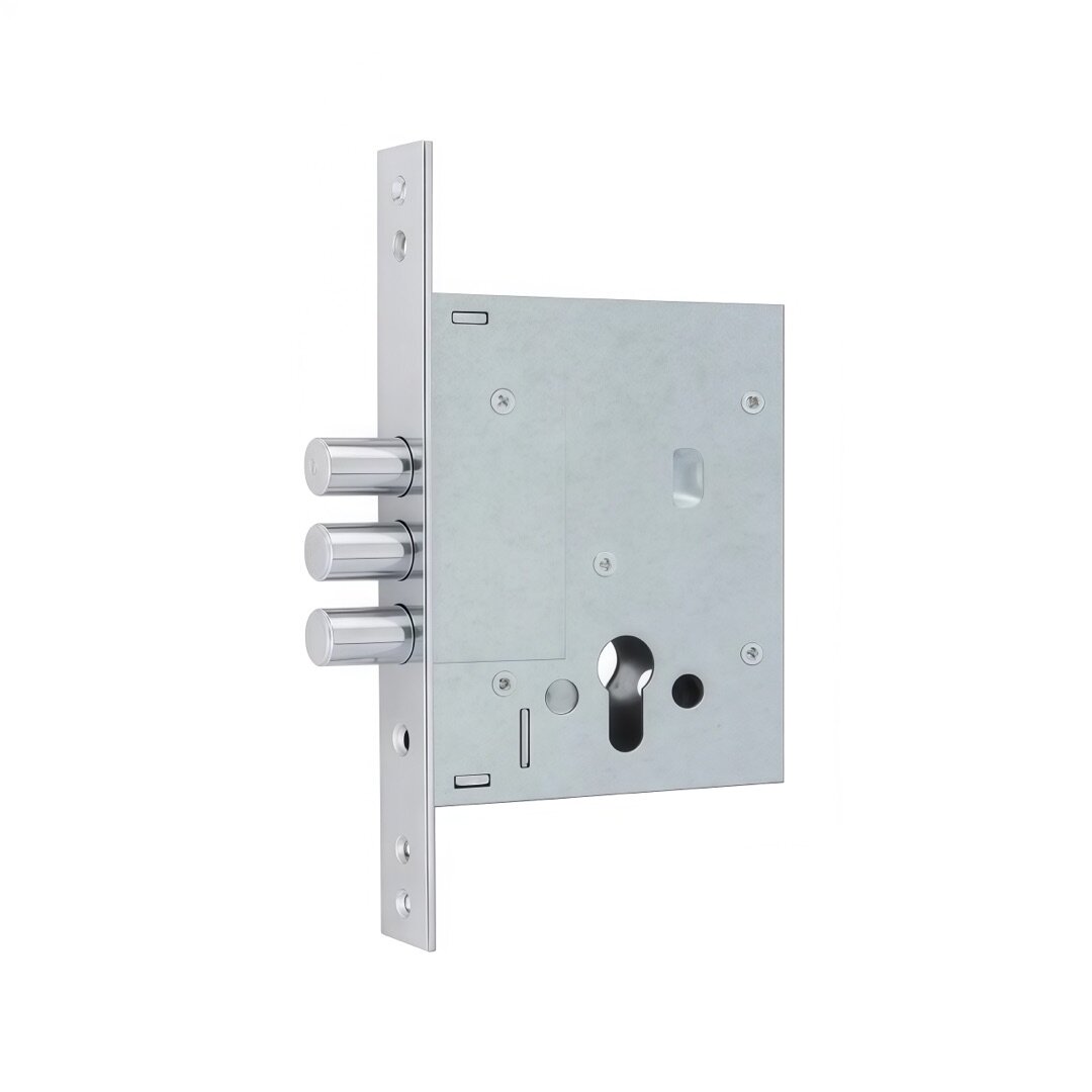 Замок для двери, врезной DOORLOCK 9257С, цилиндровый, хромированный