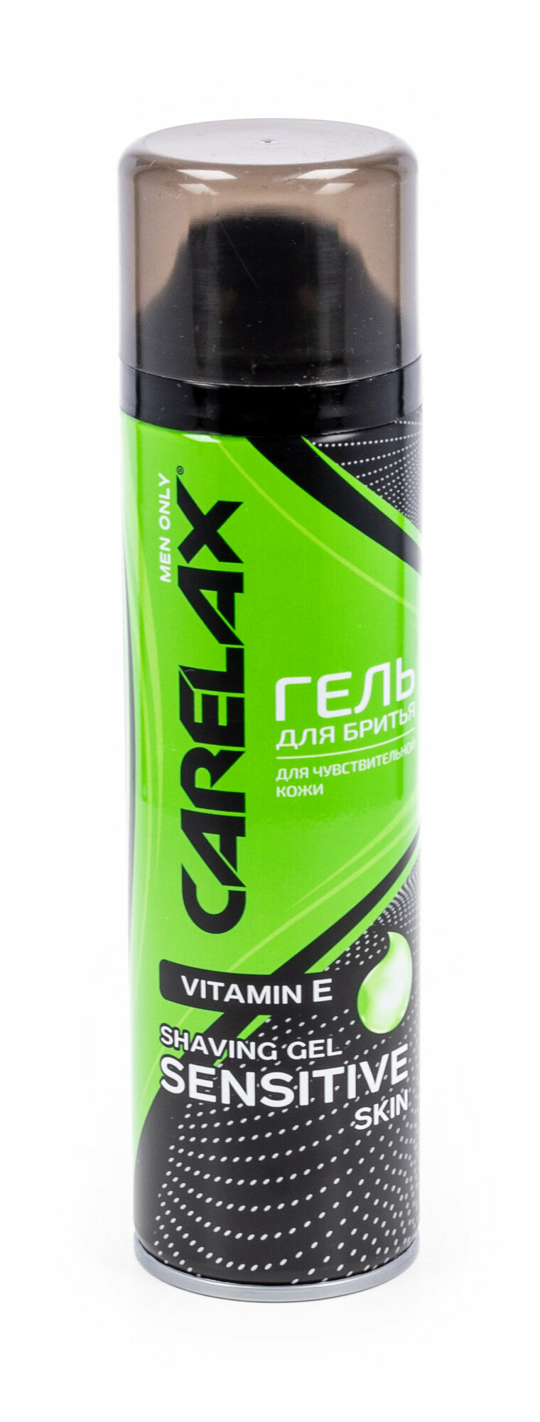 Carelax / Карелакс Гель для бритья мужской Sensitive для чувствительной кожи с витамином Е 200мл / средство для ухода