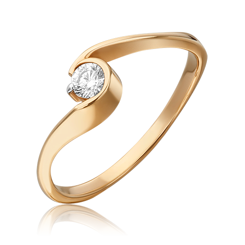 Кольцо, красное золото, 585 проба, бриллиант