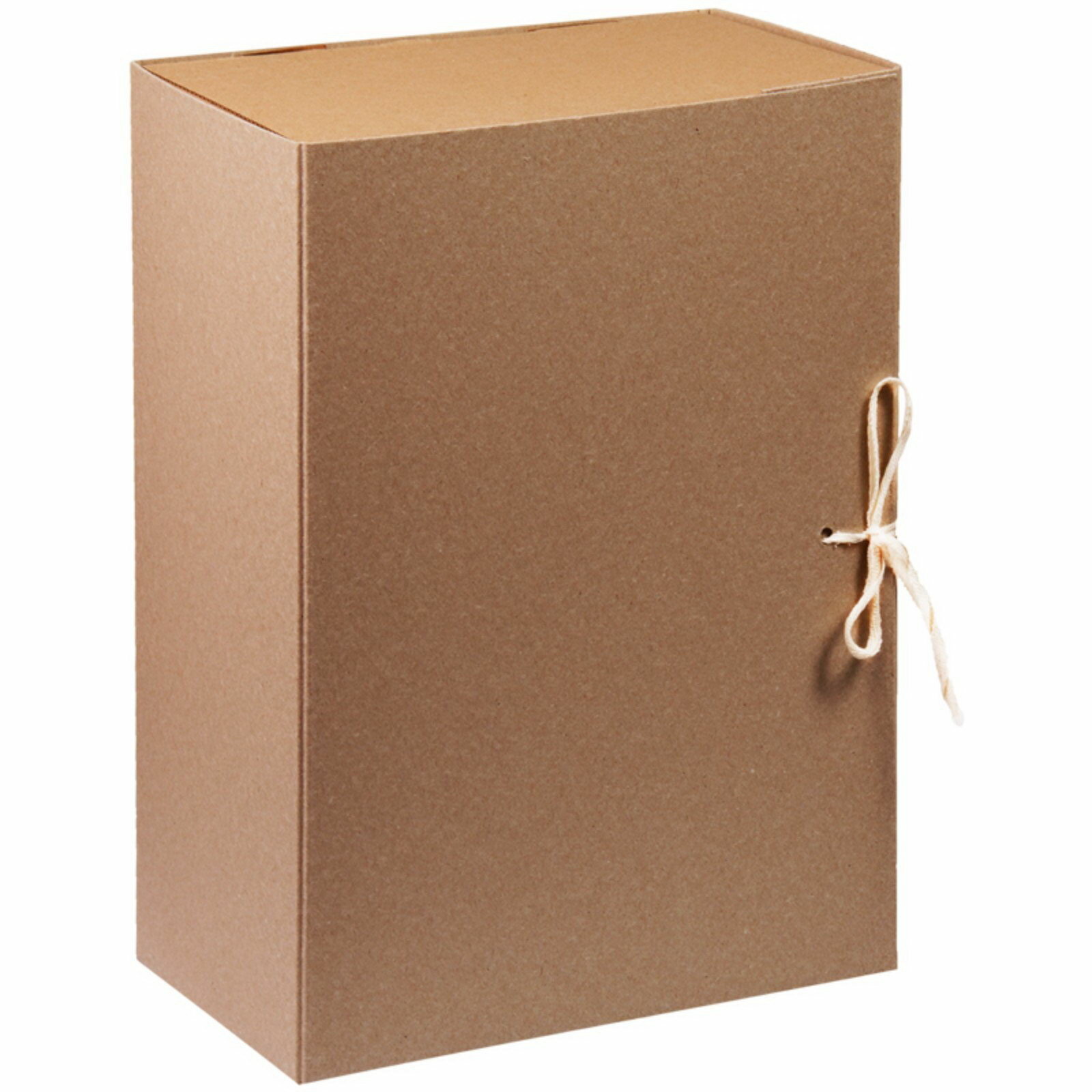 Короб архивный с завязками, 150 мм, переплетный картон, разборный, без покрытия, клапан МГК, до 1400 листов