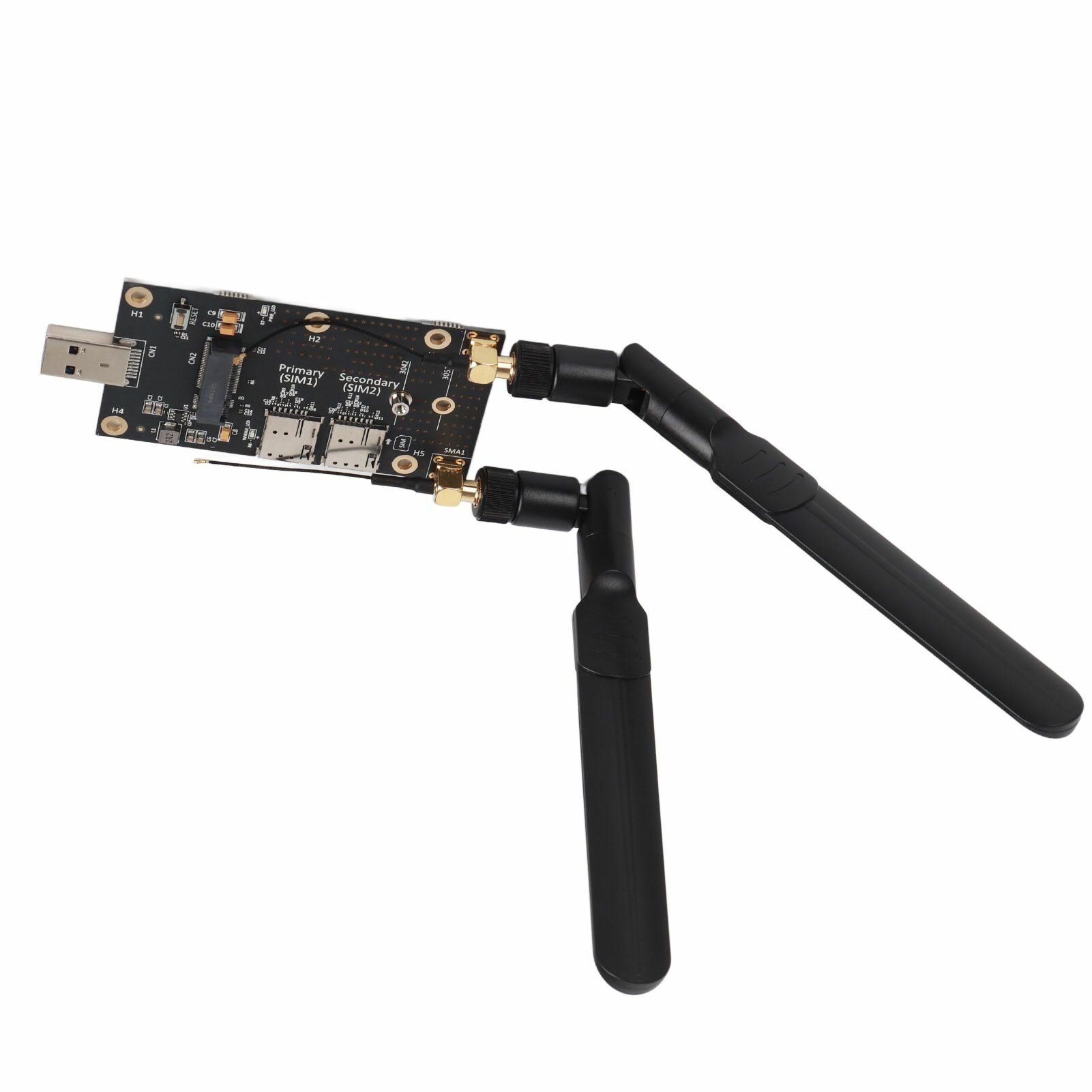 Адаптер NGFF M.2 к USB3.0 с двумя слотами SIM и LTE-модемом, антенны и крепеж