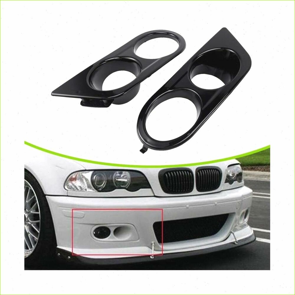 Рамка противотуманной фары с двумя отверстиями Решетка сетки переднего бампера Автомобильная для BMW 3 серии E46 M3 01-06 51112695255, 51112695256