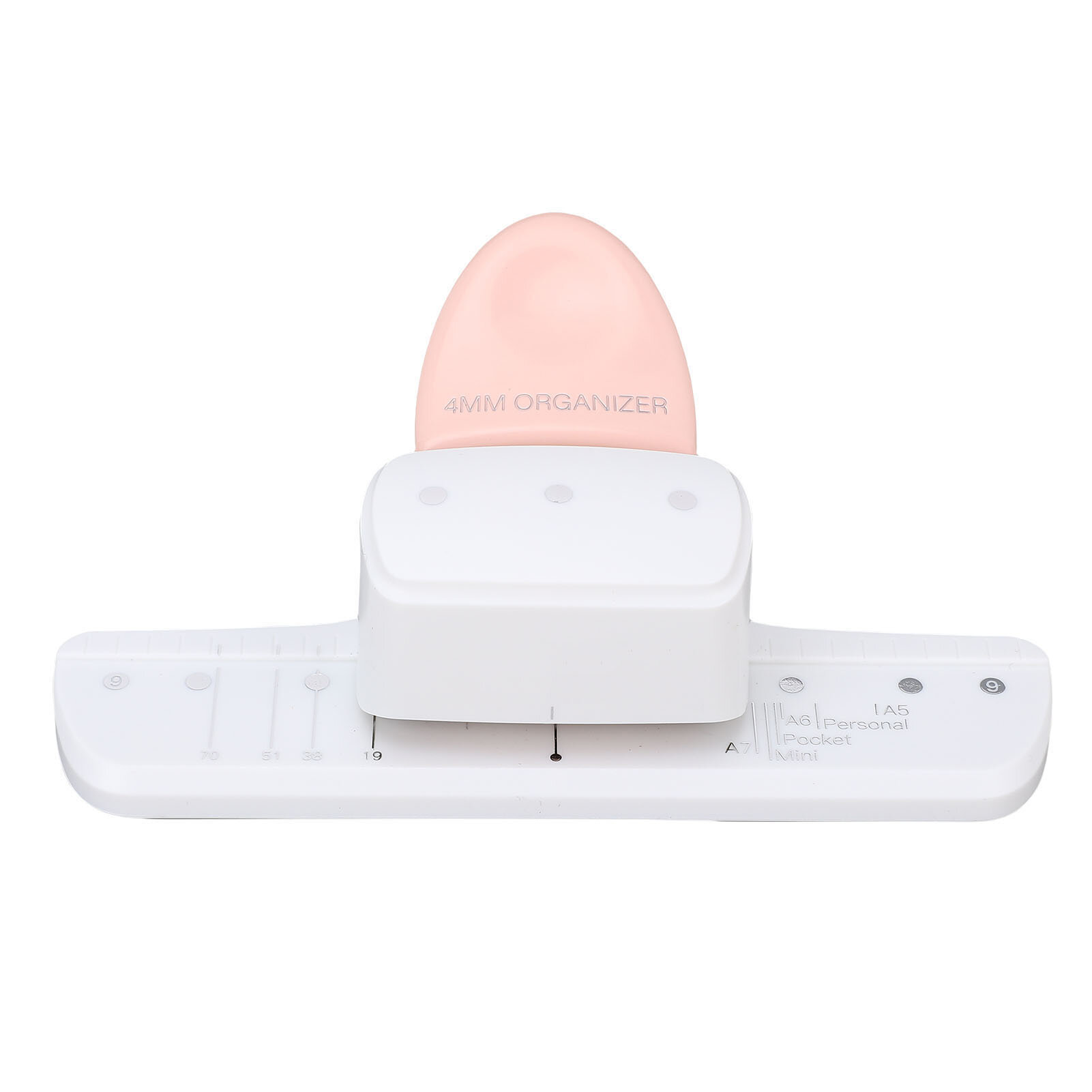 Дырокол на 3 отверстия 4мм, розовый, для A5, A6, A7