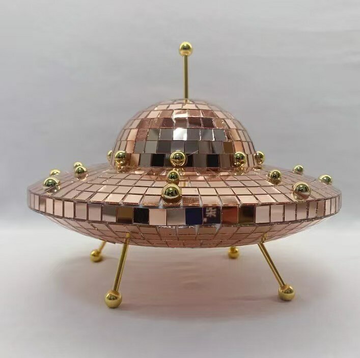 Зеркальный диско шар нлоФонарь в форме НЛО. UFOСувенир в форме НЛО.