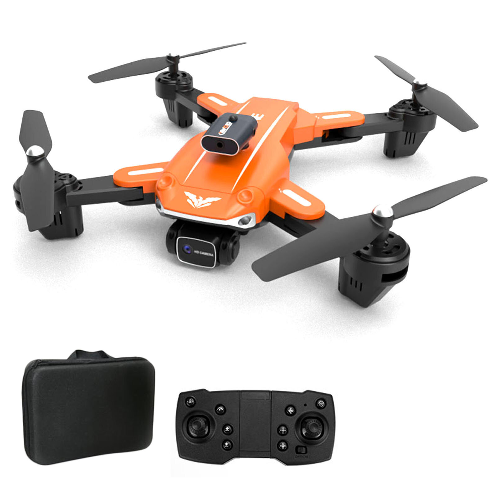 Беспилотник с пультом управления и камерой 720P Двойная камера 360° Избегание препятствий Оптический поток Наведение Пульт дистанционного управления Квадрокоптер для детей Взрослые С сумкой для хранения