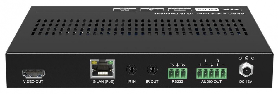 Avoip приемник digis ex-ip100r-1g, 4k 60гц 4:4:4, 1 гбит/с, usb, до 100 м, де-эмбеддер, rs232
