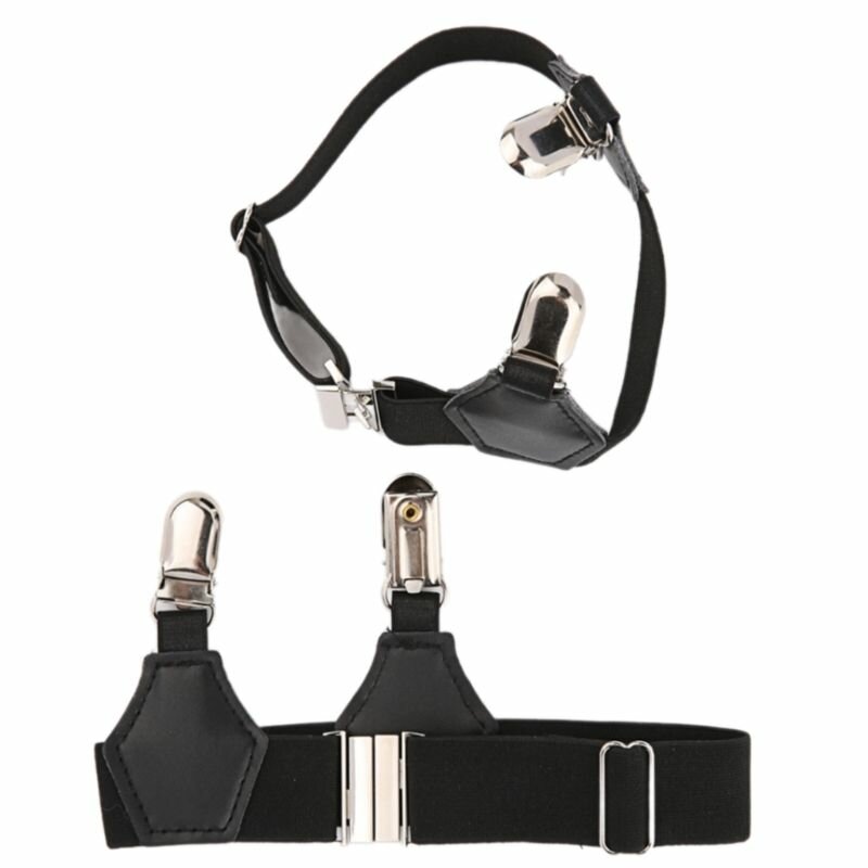 Регулируемый металлический фиксатор для подвязок на поясе мужских носков-черная двойная утка