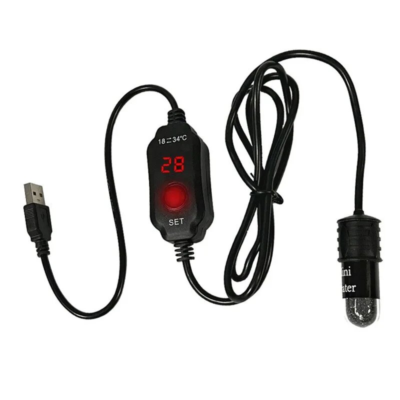 Мини-нагреватель для аквариума USB 18-34°С