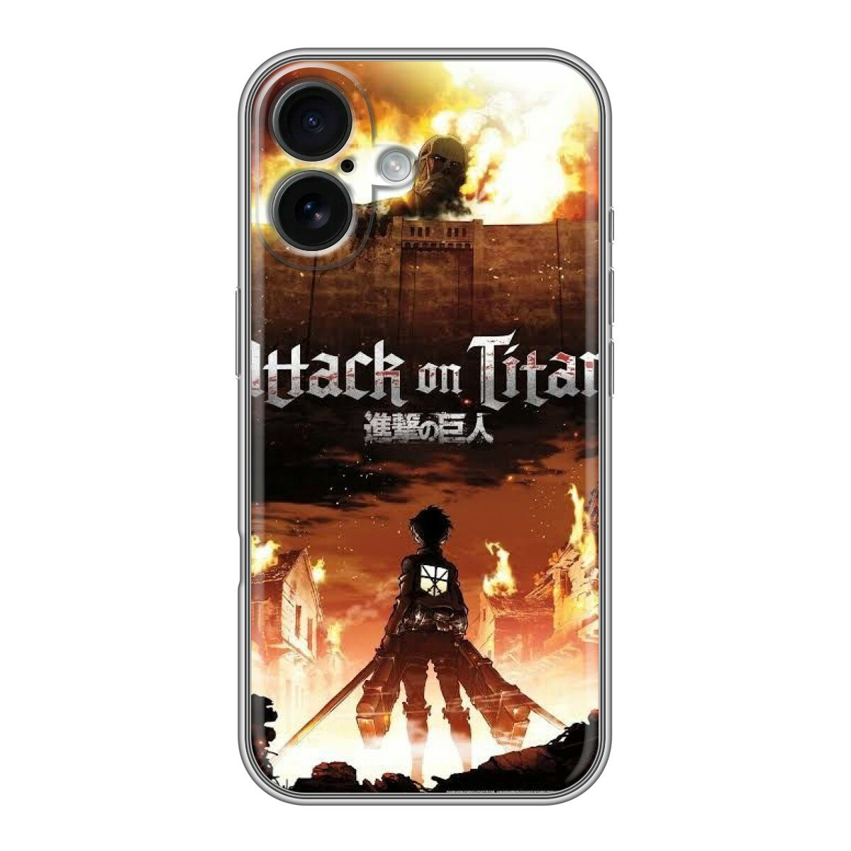 Чехол для Iphone 16 с принтом Аниме Атака Титанов (Айфон 16) — фото 1