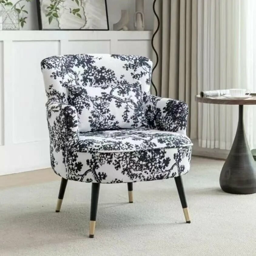 Кресло Приветливая сосна, одноместное, велюровая обивка, слоновая кость, эргономичное, с подставкой,1 шт, 65х65х70 см