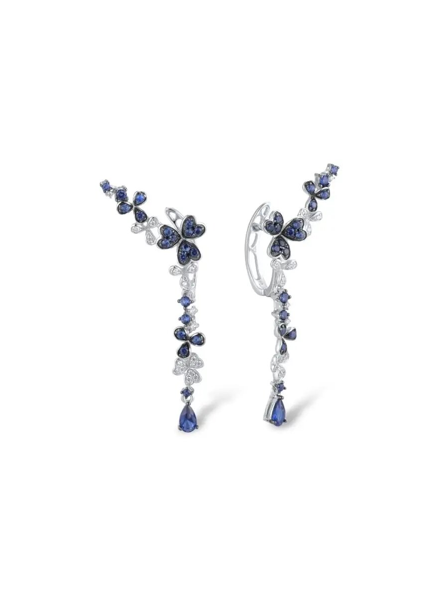 Серьги, серебро, 925 проба, фианит