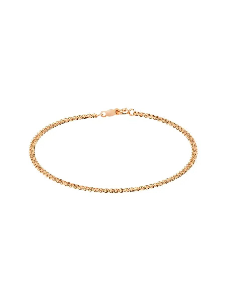 Браслет-цепочка, серебро, 925 проба, золочение