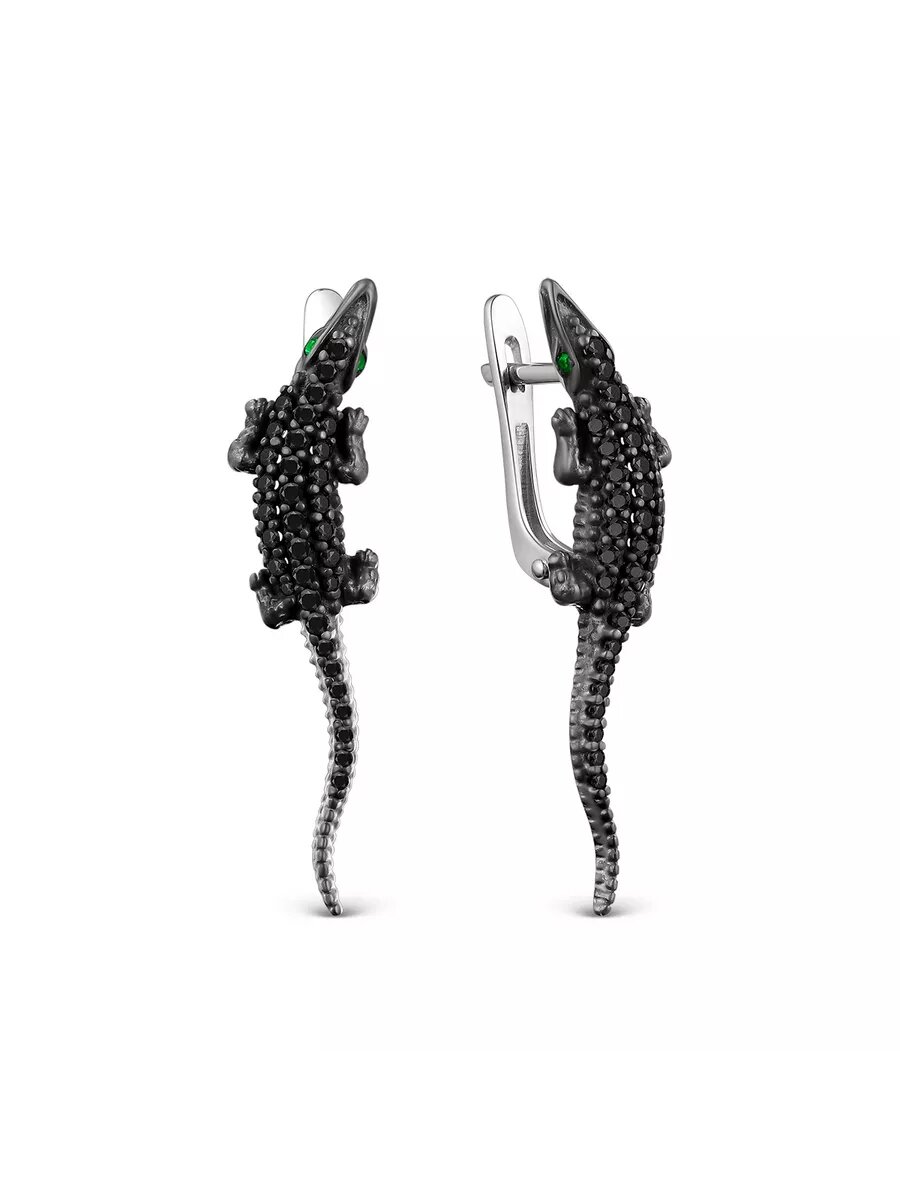 Серьги, серебро, 925 проба, родирование, шпинель, агат