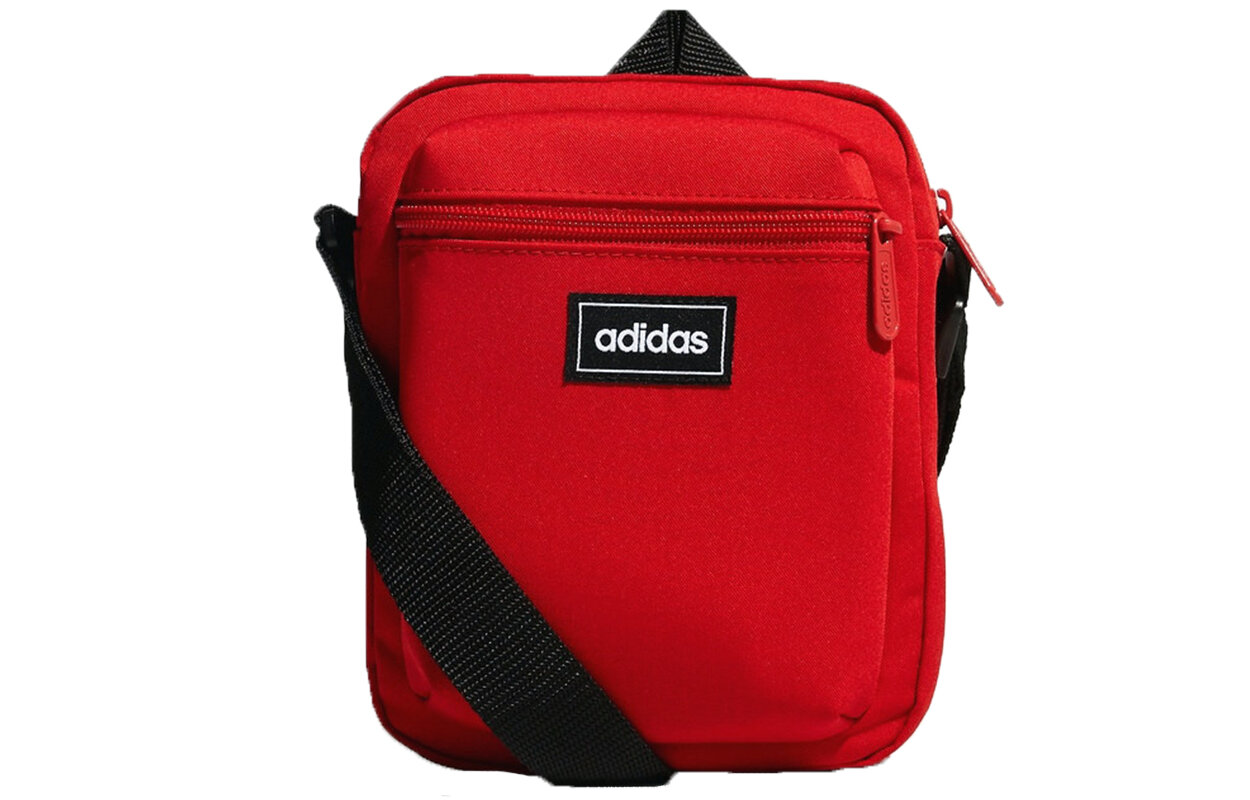 Сумка adidas, фактура пэчворк, красный