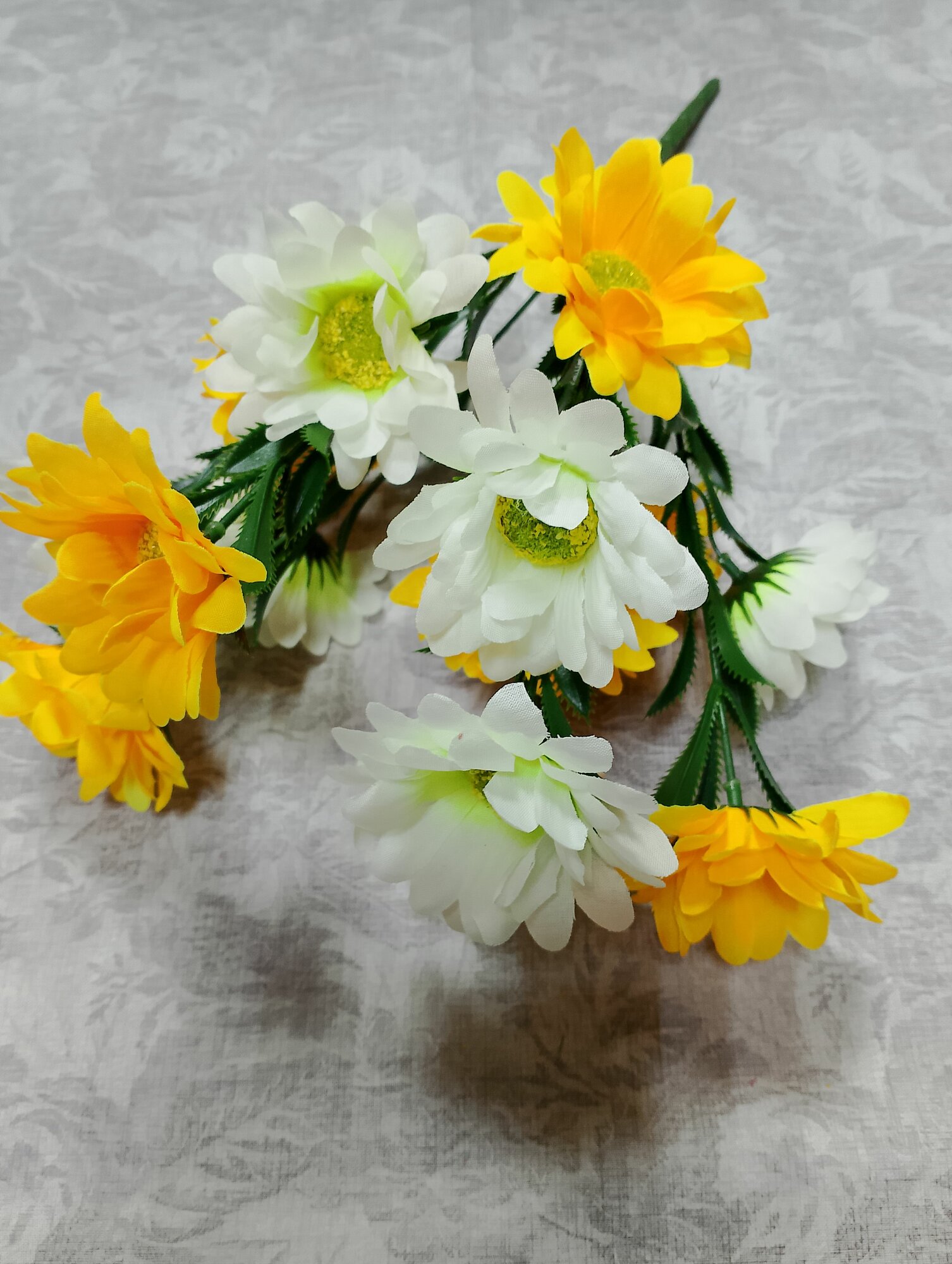 Искусственные цветы "Букет Гербера двухцветная" 14 бутонов, высота 50 см