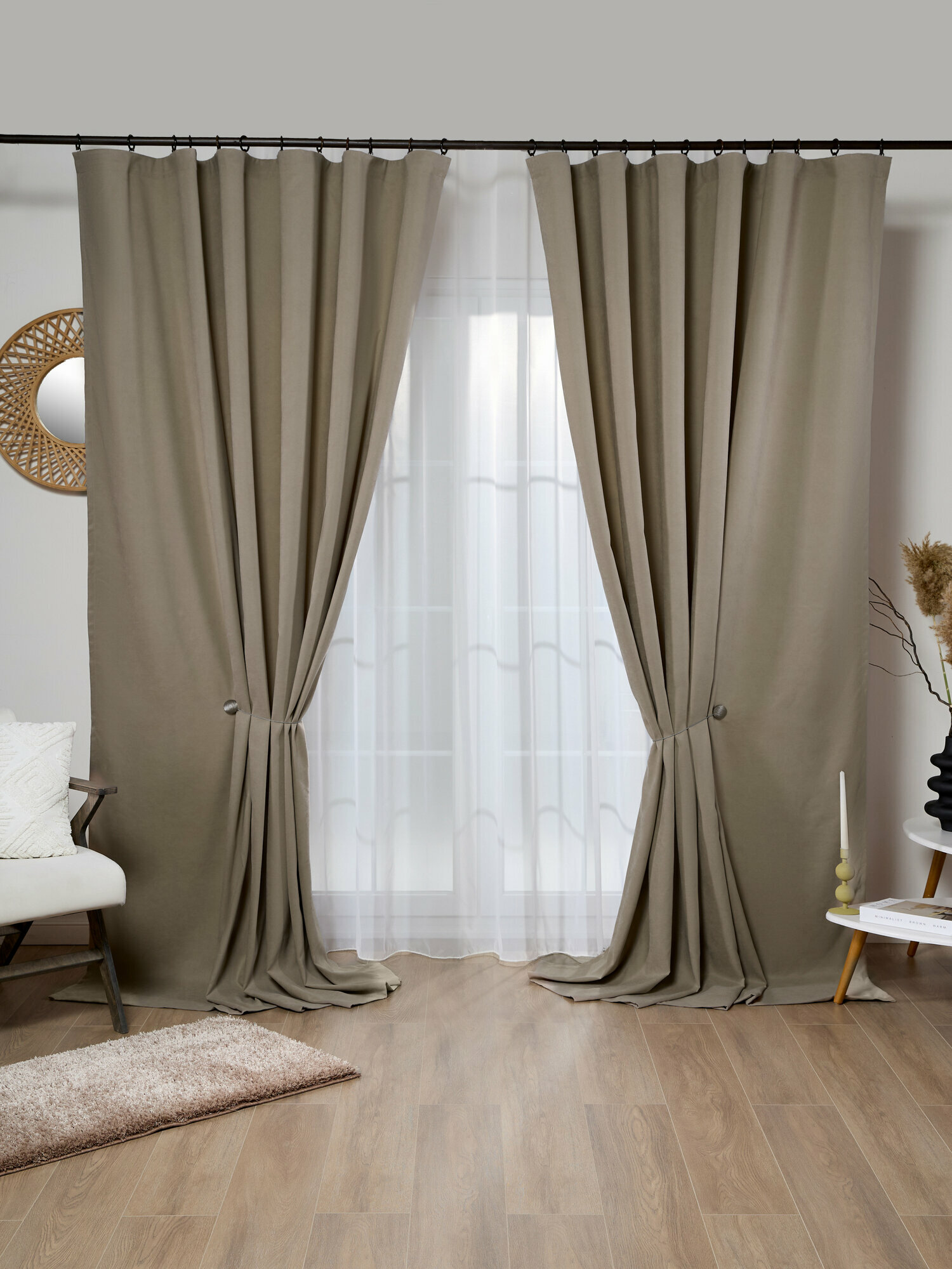 Комплект штор "Канвас-Премиум" светло-бежевый (901-32) арт.3463 (200х290 2 шт.)